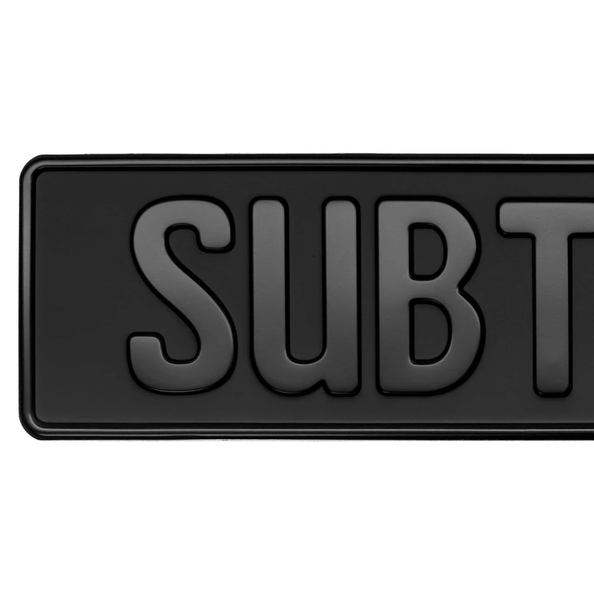 Black European License Plate with Black Text – GermanPlates.com