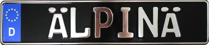 Chrome on Black Euro Plate – GermanPlates.com