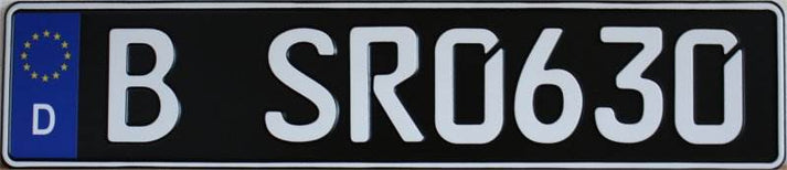 white on black euro plate – GermanPlates.com