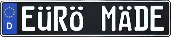 white on black euro plate – GermanPlates.com